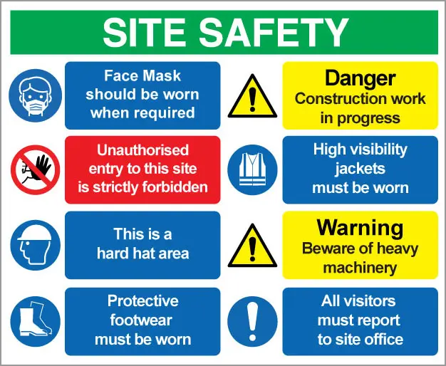 Construction Site Safety F | SafetySigns.mu